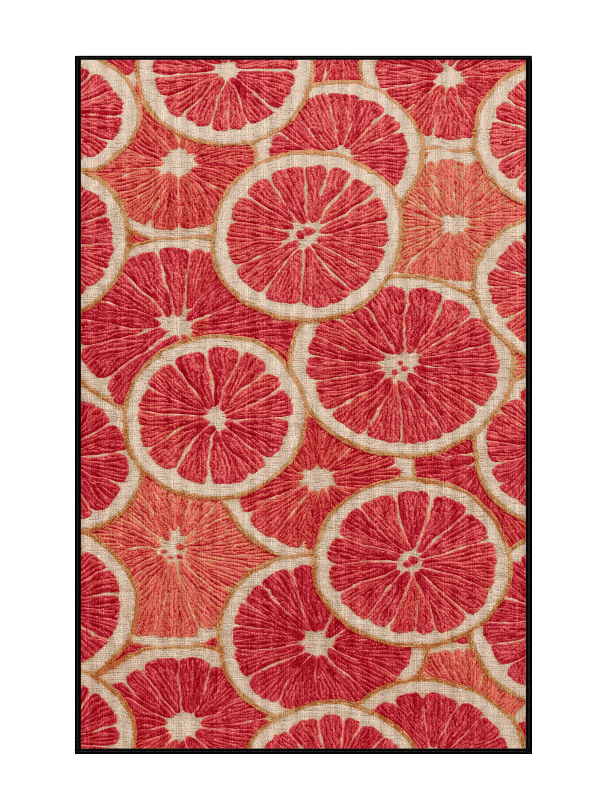 One Allium Way® Washable Grapefruit Pink Fruits Area Rug | Wayfair