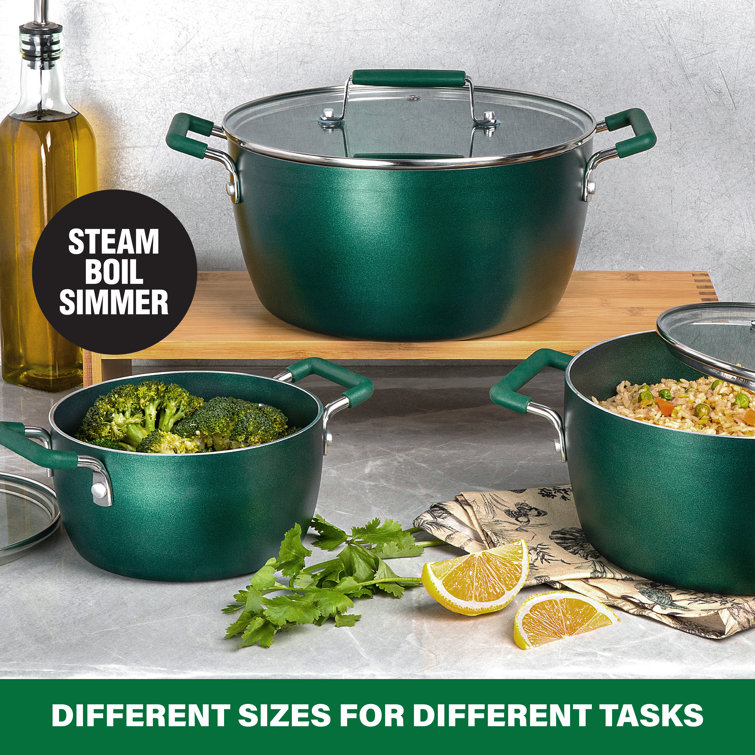 Granitestone 6 Piece Stackable Nonstick Nesting Pots with Lids ...