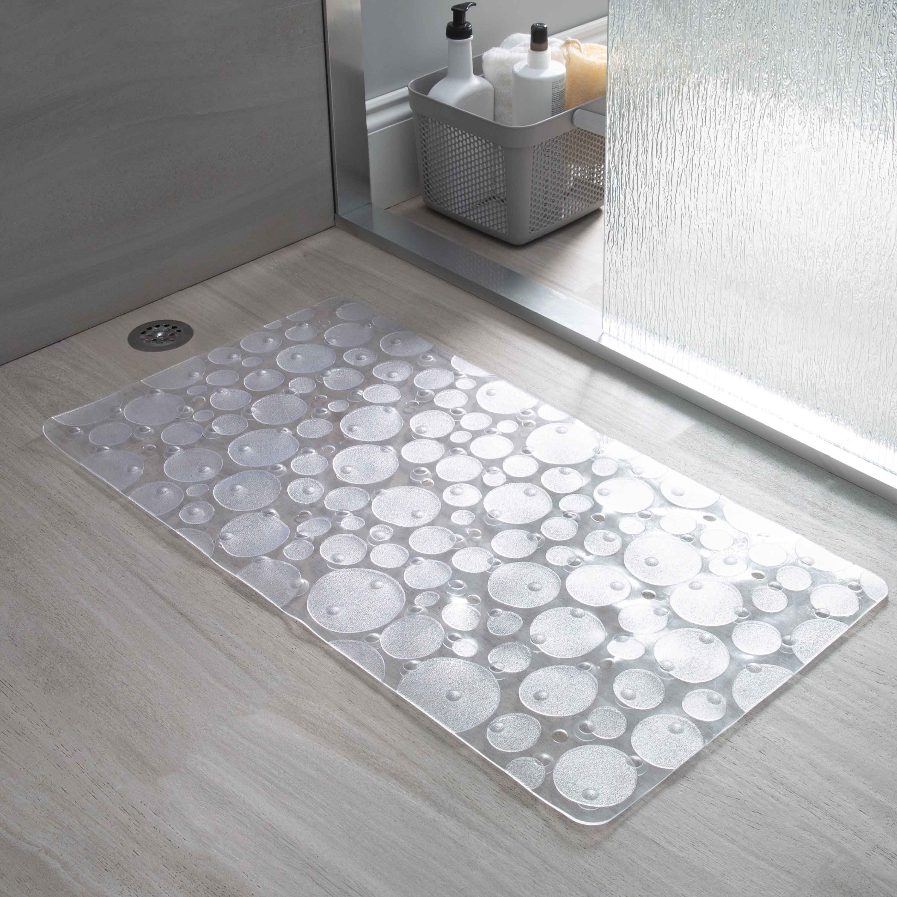 Bath Bliss Recycled Non Slip Textured Bath Mat in Clear | Wayfair
