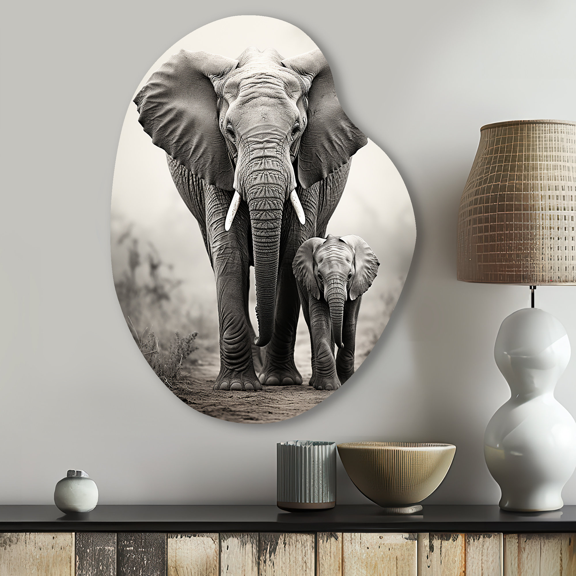 Latitude Run® Casas - Elephant Pear Shape Asymmetric Metal Wall Art ...