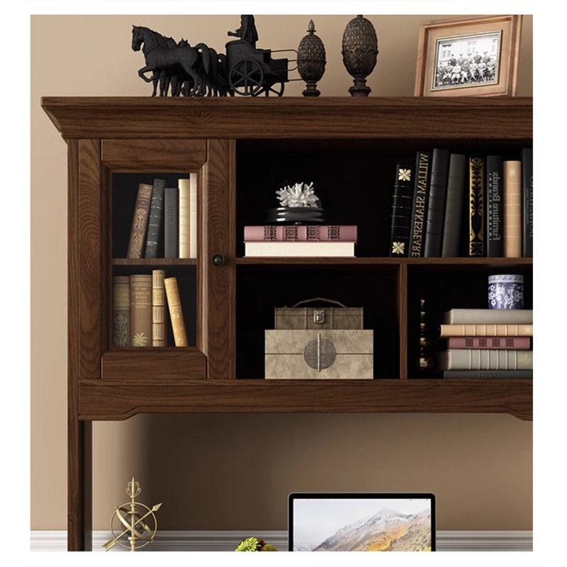 Stella Trek Country-Style Solid Wood Desk, Bookshelf, and Cabinet ...