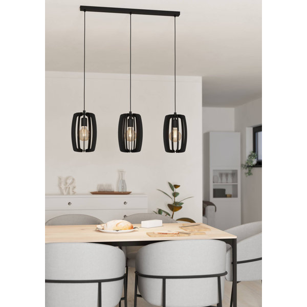 Eglo 3 - Light Matte Black Kitchen Island Pendant | Wayfair.co.uk
