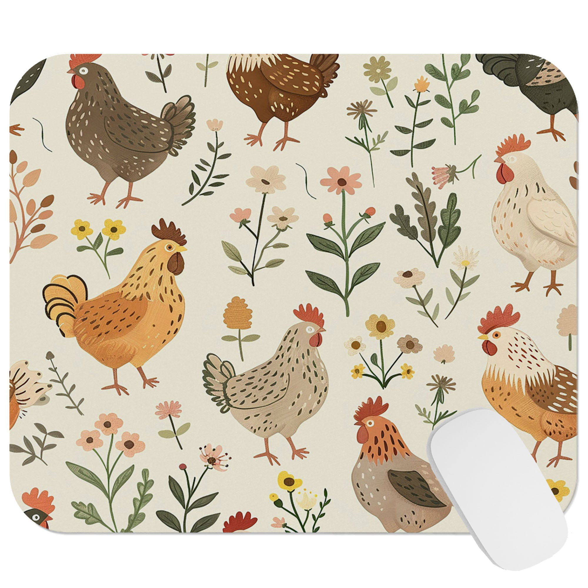 Ophelia & Co. Animals Rustic Farmhouse Chickens Pattern XI Farm Animals ...