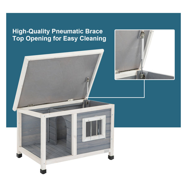 Tucker Murphy Pet™ Chayce Gray Wood Dog House & Reviews | Wayfair