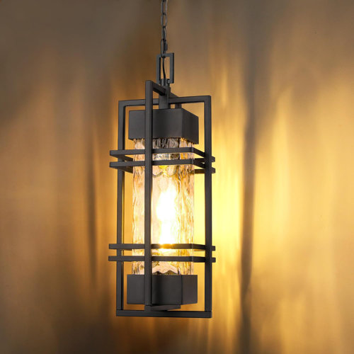 Ebern Designs Outdoor Pendant Light Fixture Modern Hanging Lantern ...