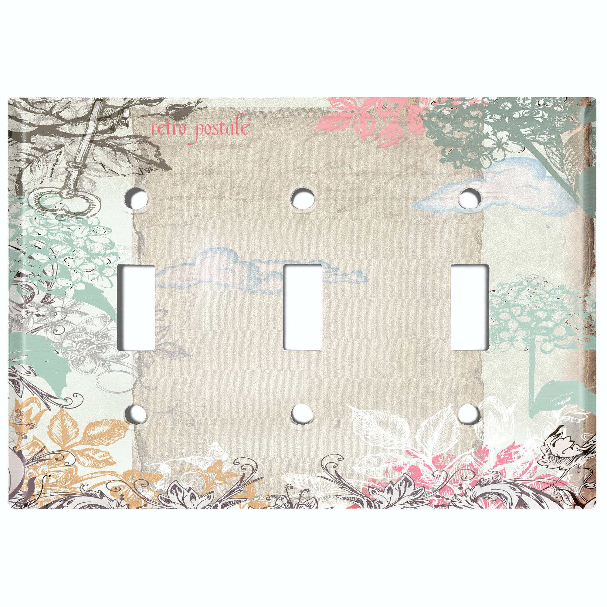 WorldAcc Metal Light Switch Plate Outlet Cover (Vintage Damask ...