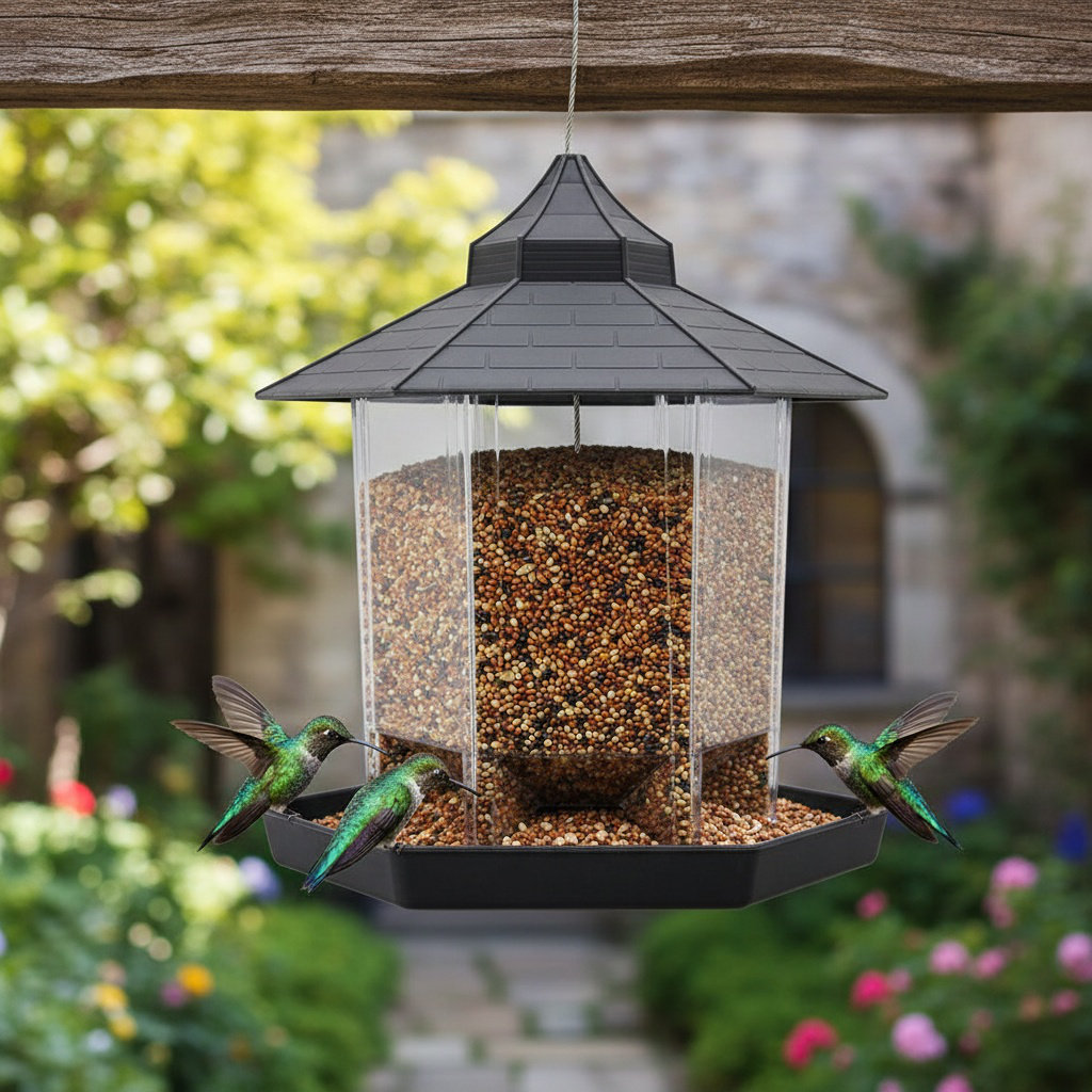 Latitude Run® Automatic Waterproof Hanging Wild Bird Feeder & Reviews ...