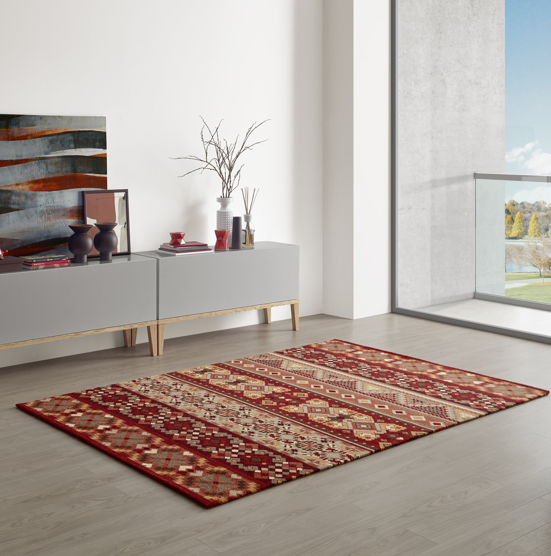 Theko Handwoven Wool Terracotta Rug | Wayfair.ie