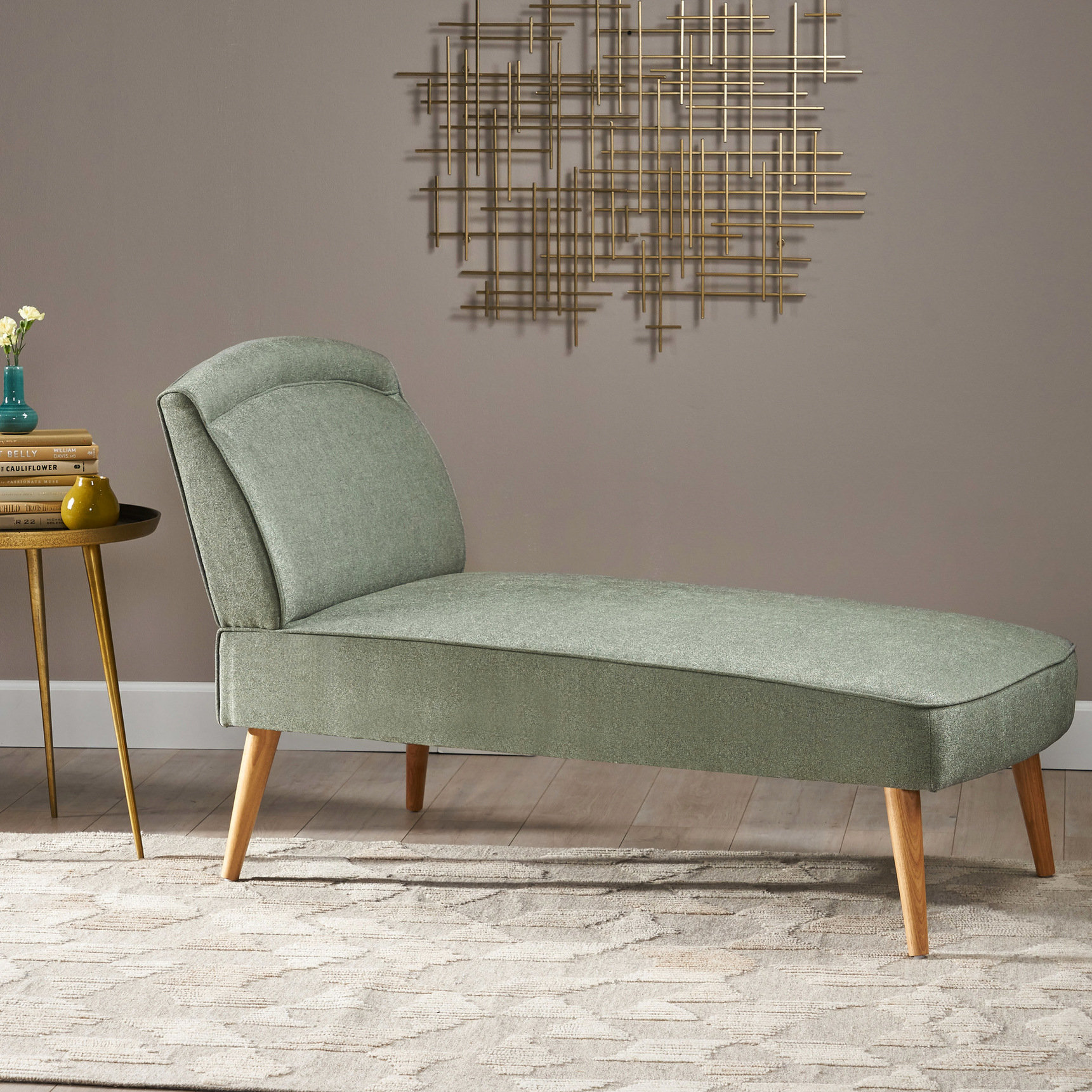 Latitude Run® Cozy Chaise Lounge In Slate Back And Reliable Wood Frame ...