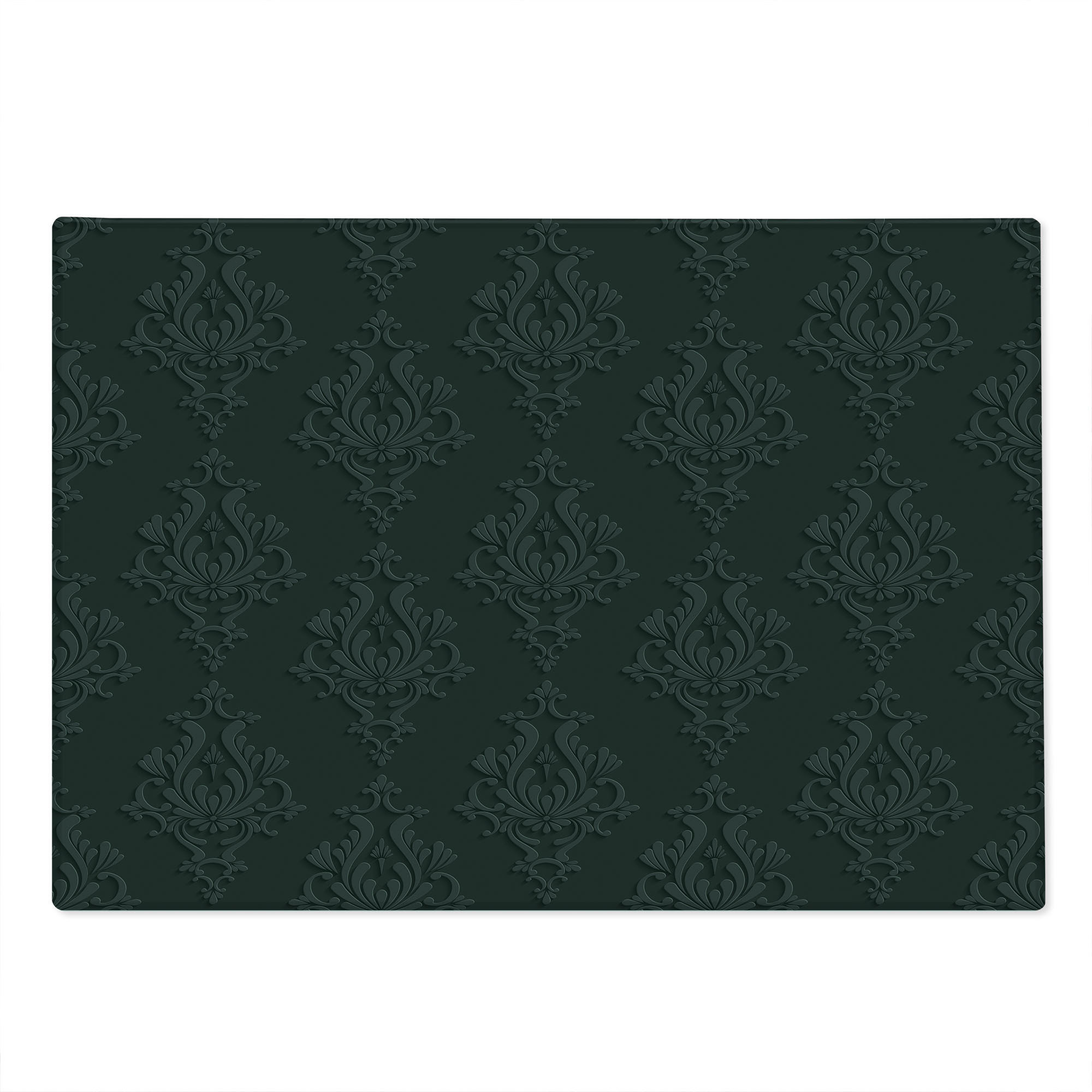 Ambesonne Dark Grey Cutting Board Large Size Antique Damask 3D Charcoal ...