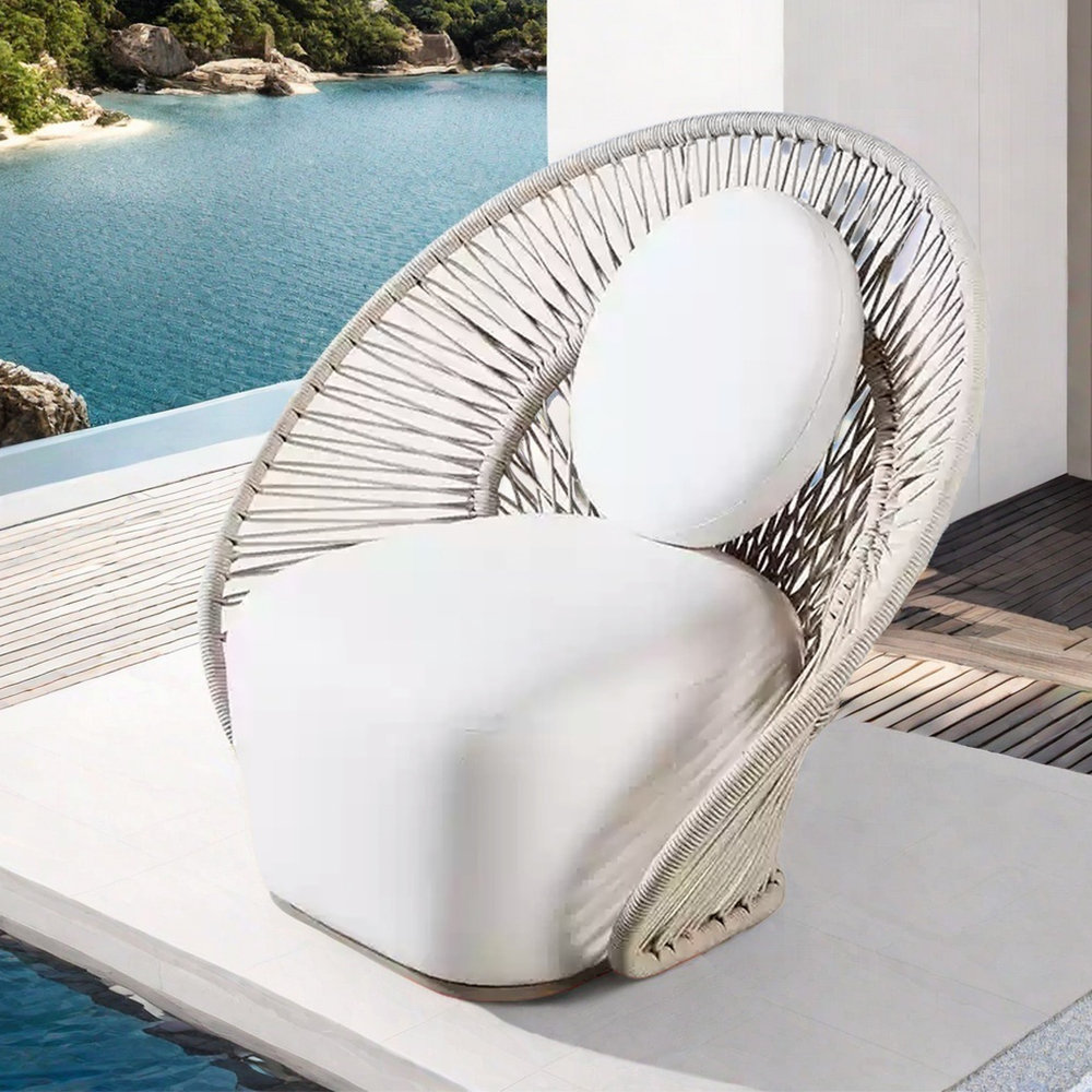 Elegant Home Furnishings.s Aluminum alloy braided rope patio lounge ...