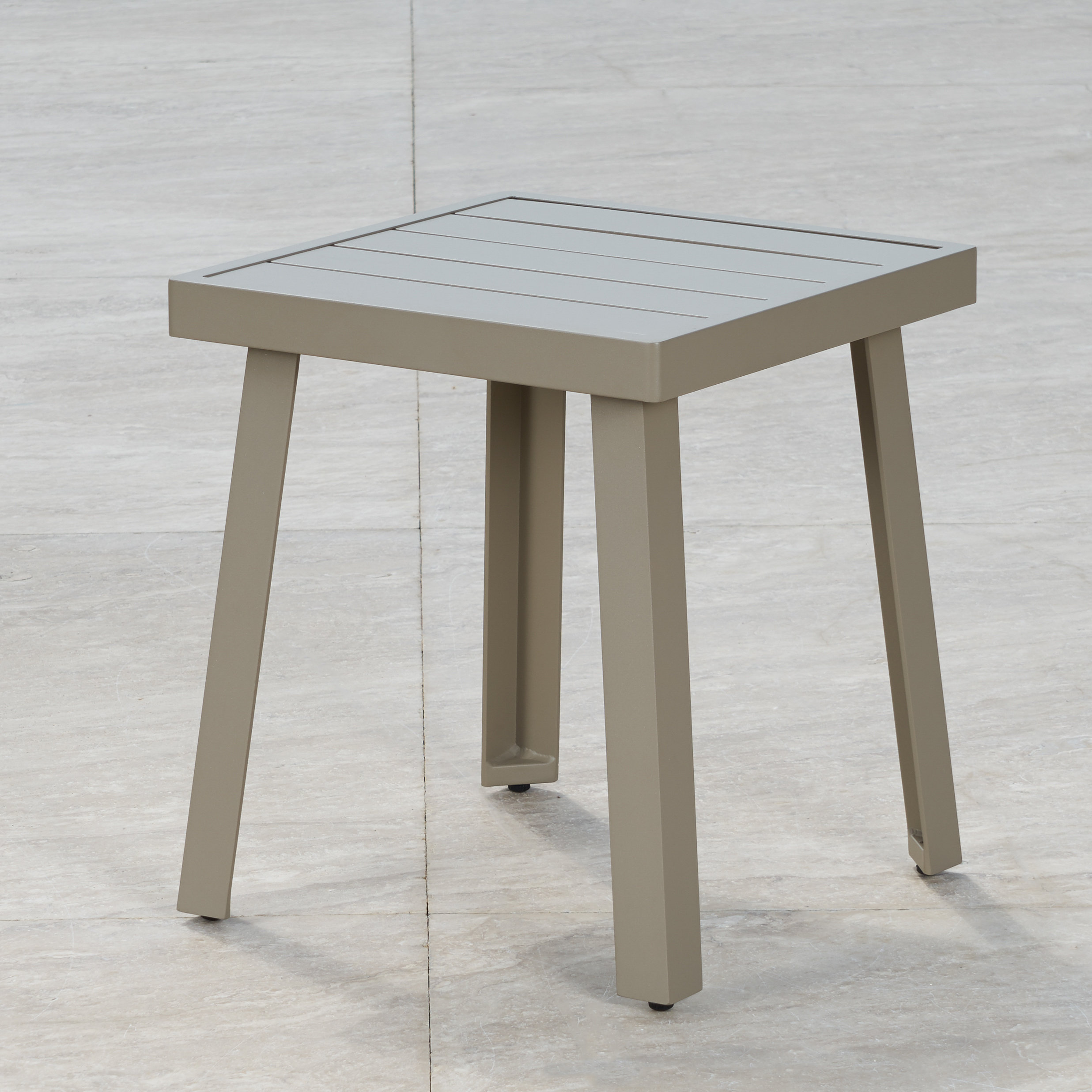 Latitude Run® Santrez Outdoor Sling 20X20 Aluminum Side Table - Beige ...