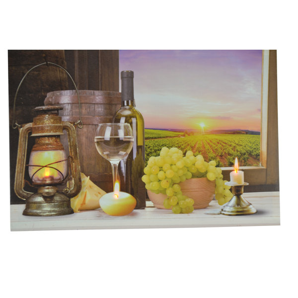 Three Star Im/Ex Inc. LED Backlit Canvas Painting Wall Art Vineyard ...
