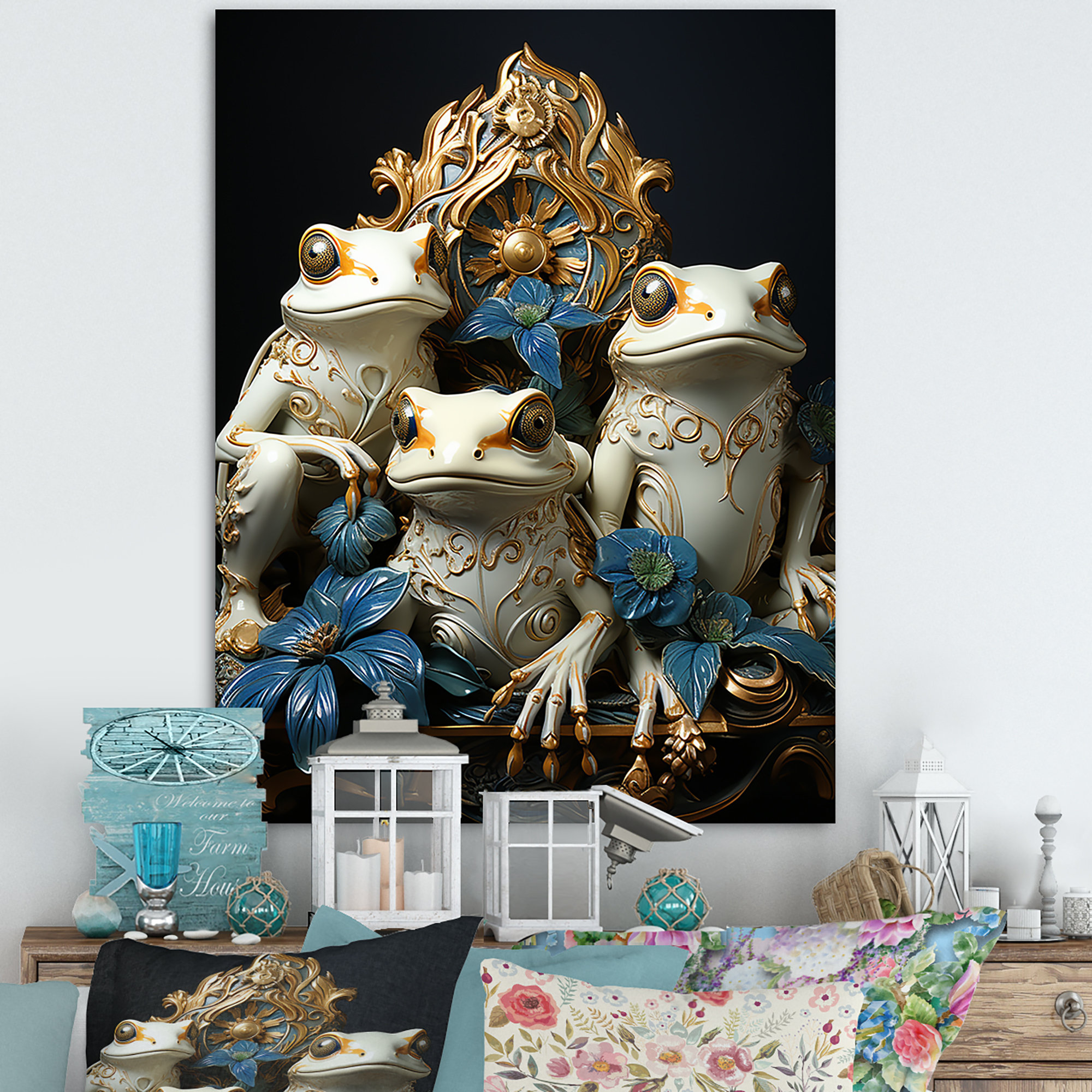 House of Hampton® A Baroque Frogs Portrait I On Canvas Print | Wayfair