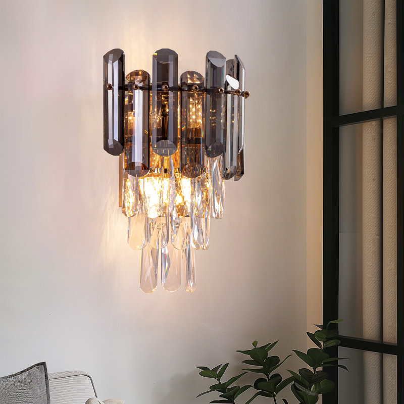 Mercer41 2- Light Dimmable Crystal Wall Sconce Light | Wayfair