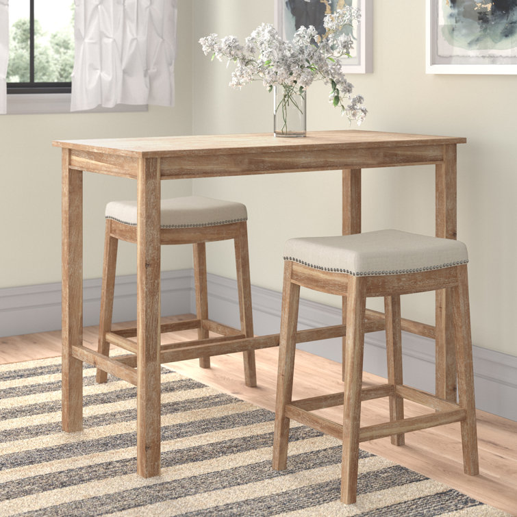 Lark Manor Arlyce 3 - Piece Solid Wood Dining Set & Reviews | Wayfair