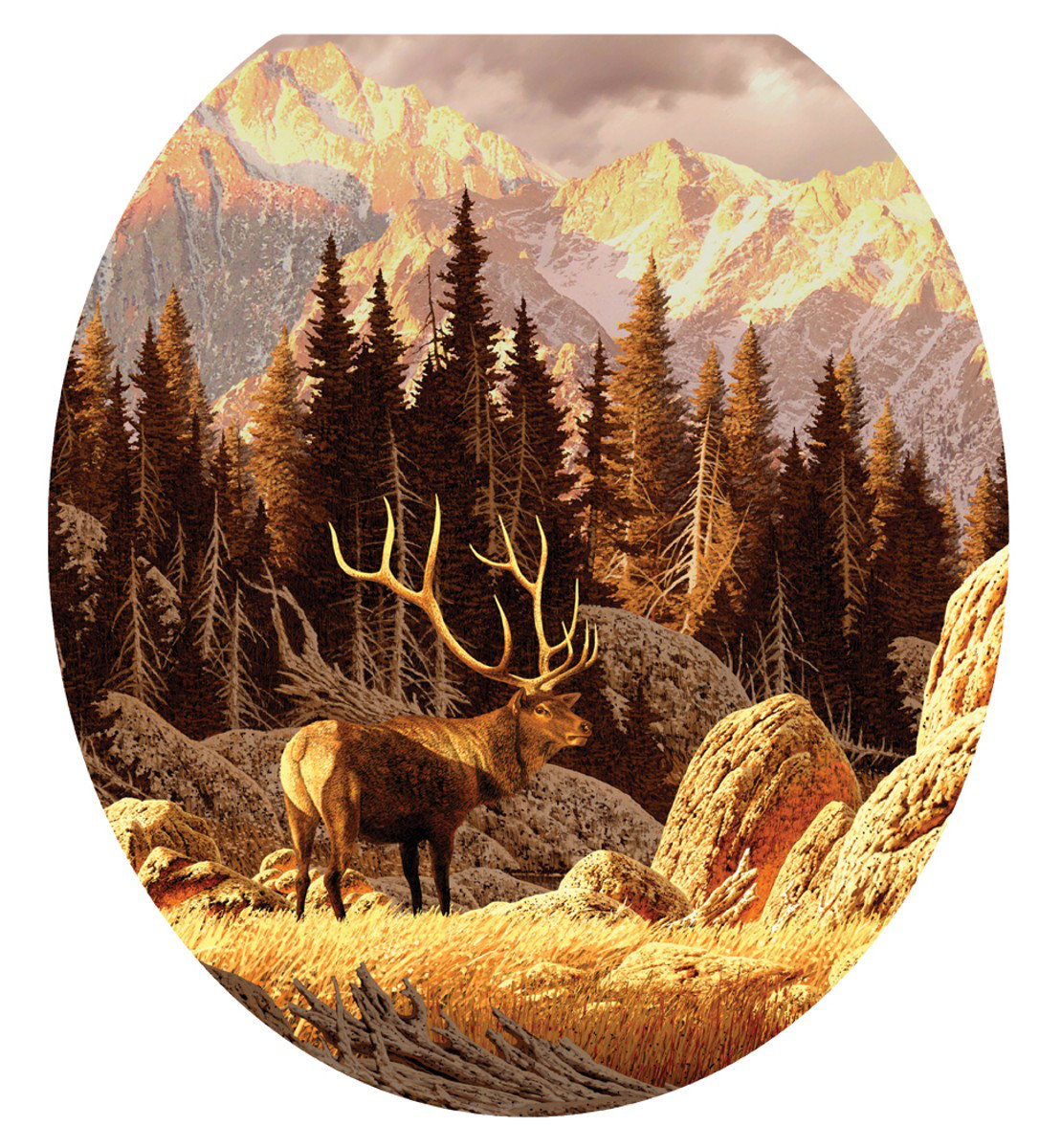 Toilet Tattoos Lodge Elk Bull Toilet Seat Decal – Toilet Tattoos Rustic ...