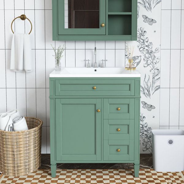 Winston Porter Shilee 30'' Single Bathroom Vanity with Resin Top | Wayfair