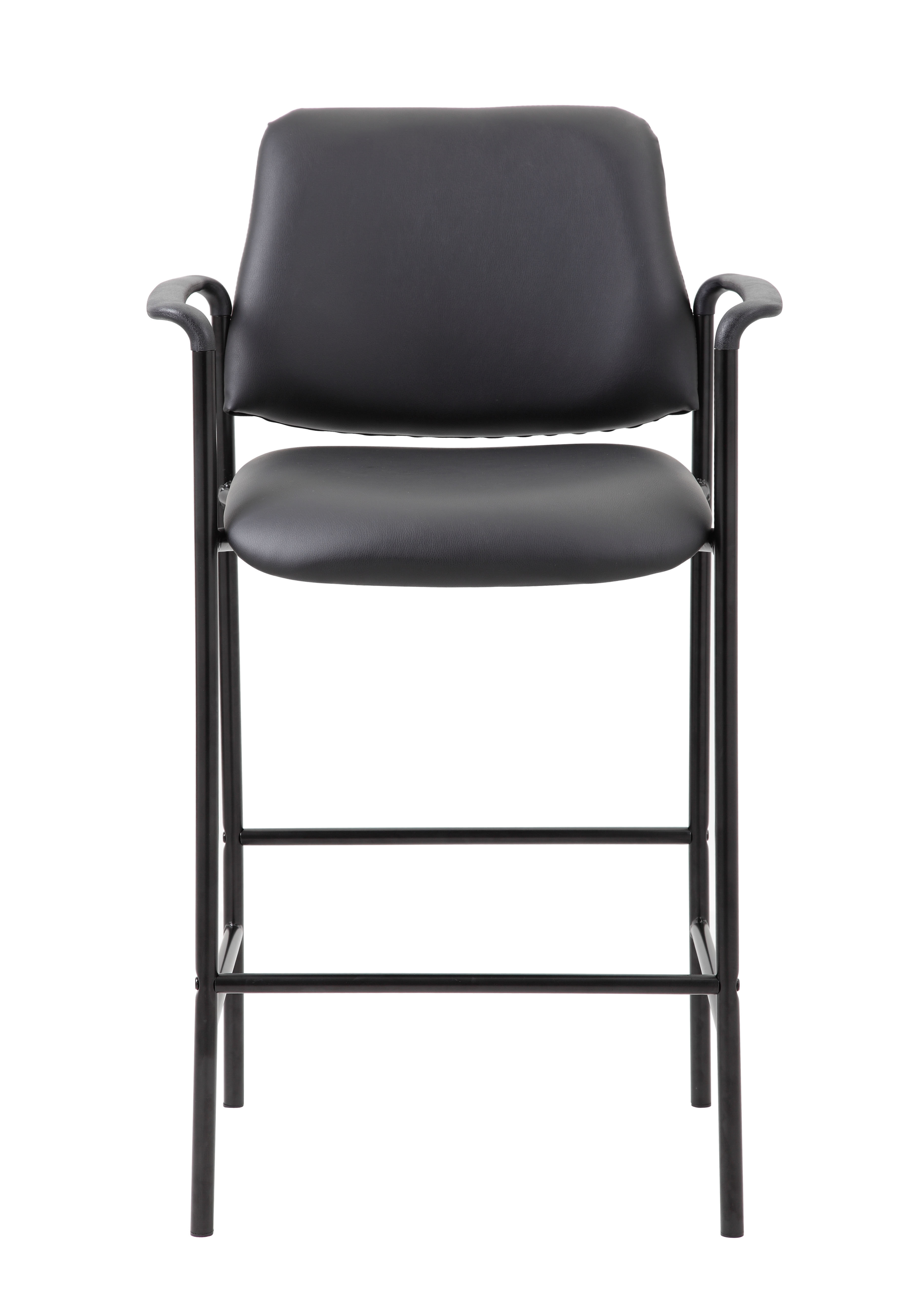 17 Stories Seshadri Square Back Diamond Stool W/Arm In Black Caressoft ...