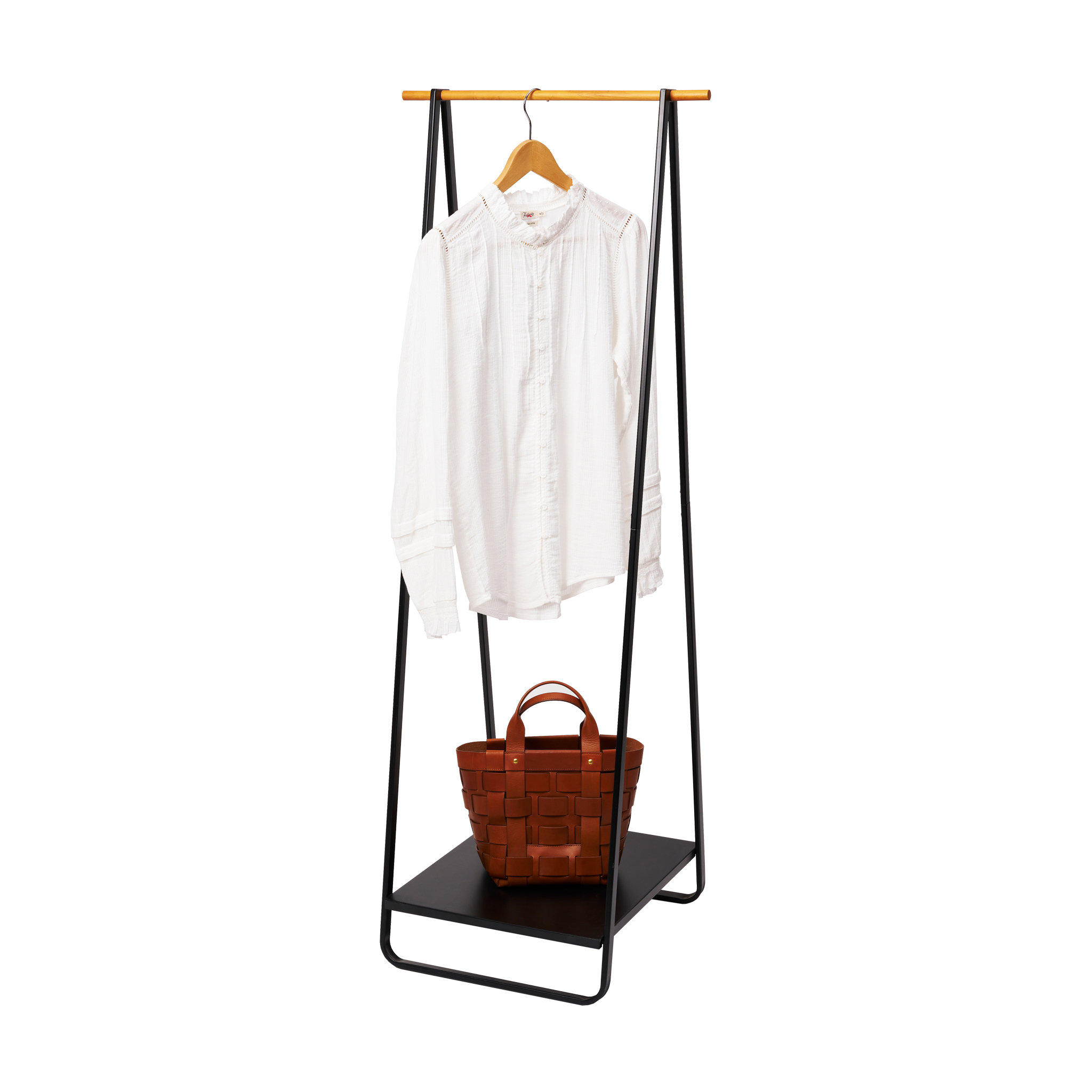 Yamazaki Home Tower Freestanding Coat Hanger Clothes Rack With Shelf ...