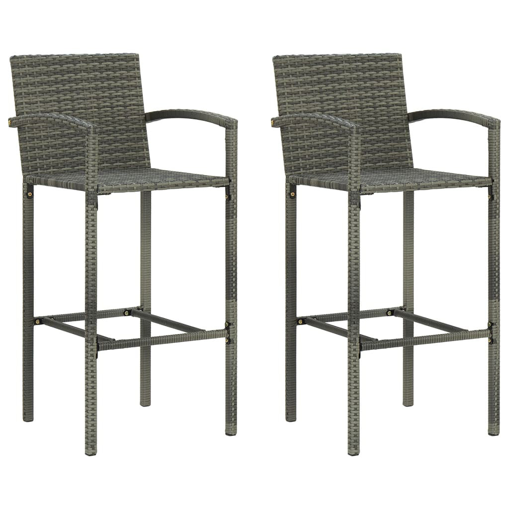Bayou Breeze Stylish Set Of 2 Poly Rattan Bar Stools - Contemporary ...