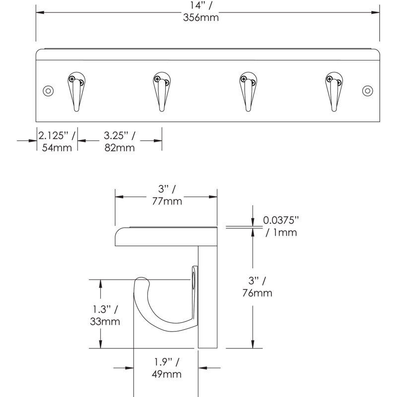 Richelieu Utility Wall Mounted Coat Rack & Reviews | Wayfair