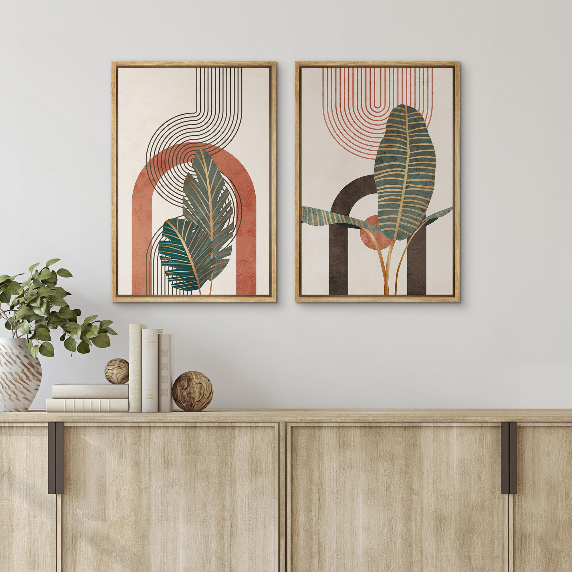 geometric monstera leaf