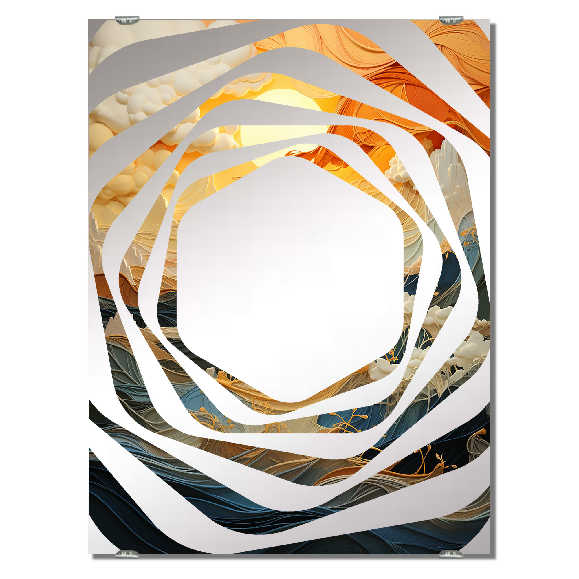 East Urban Home Crider - Abstract Modern Waves Decorative Wall Mirrors ...