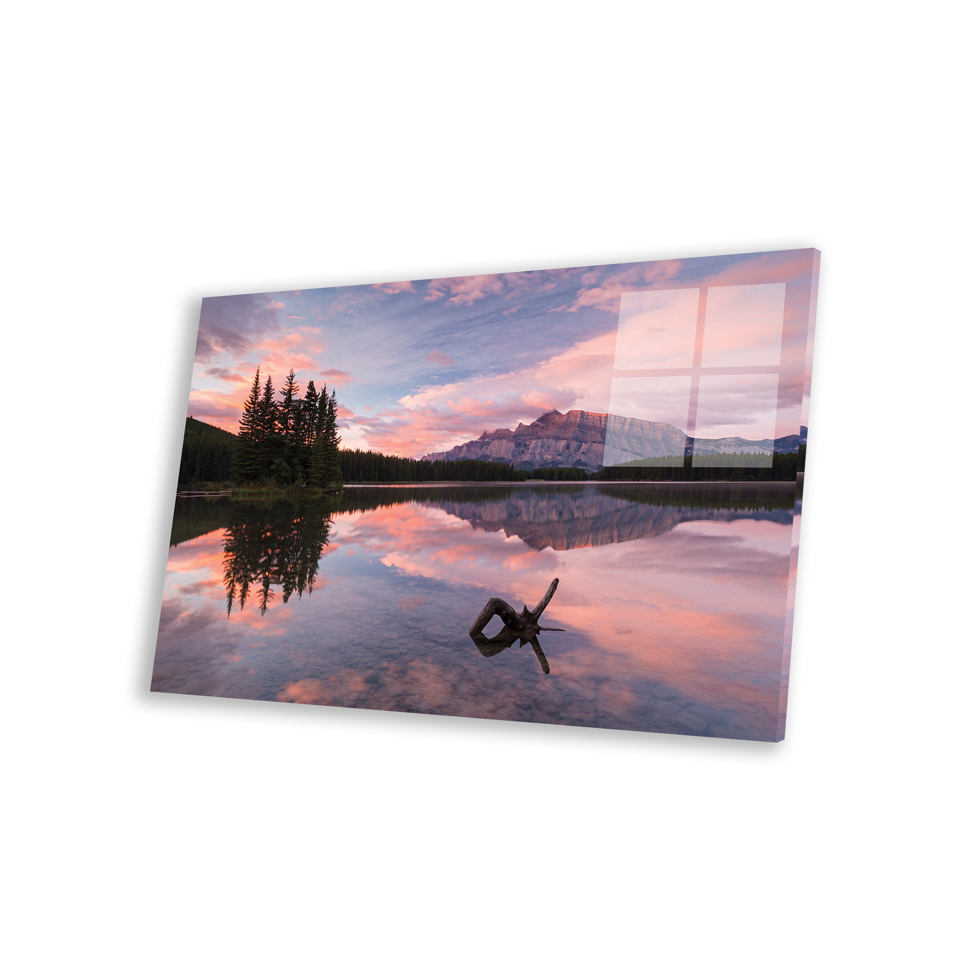 Highland Dunes Two Jack Lake Sunrise Print On Acrylic Glass - Wayfair ...