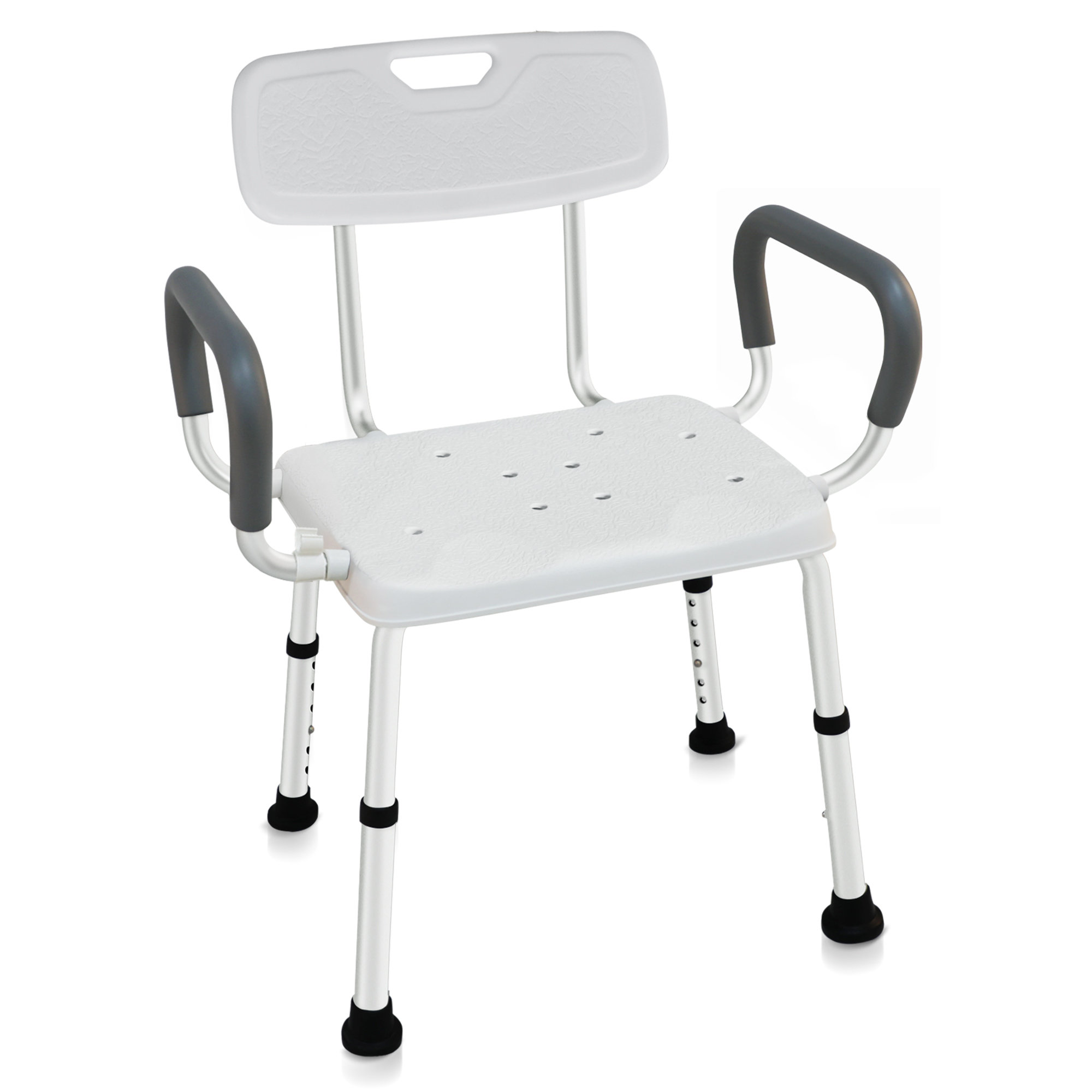 iBath Adjustable Height Shower Chair With Padded Armrests | Wayfair