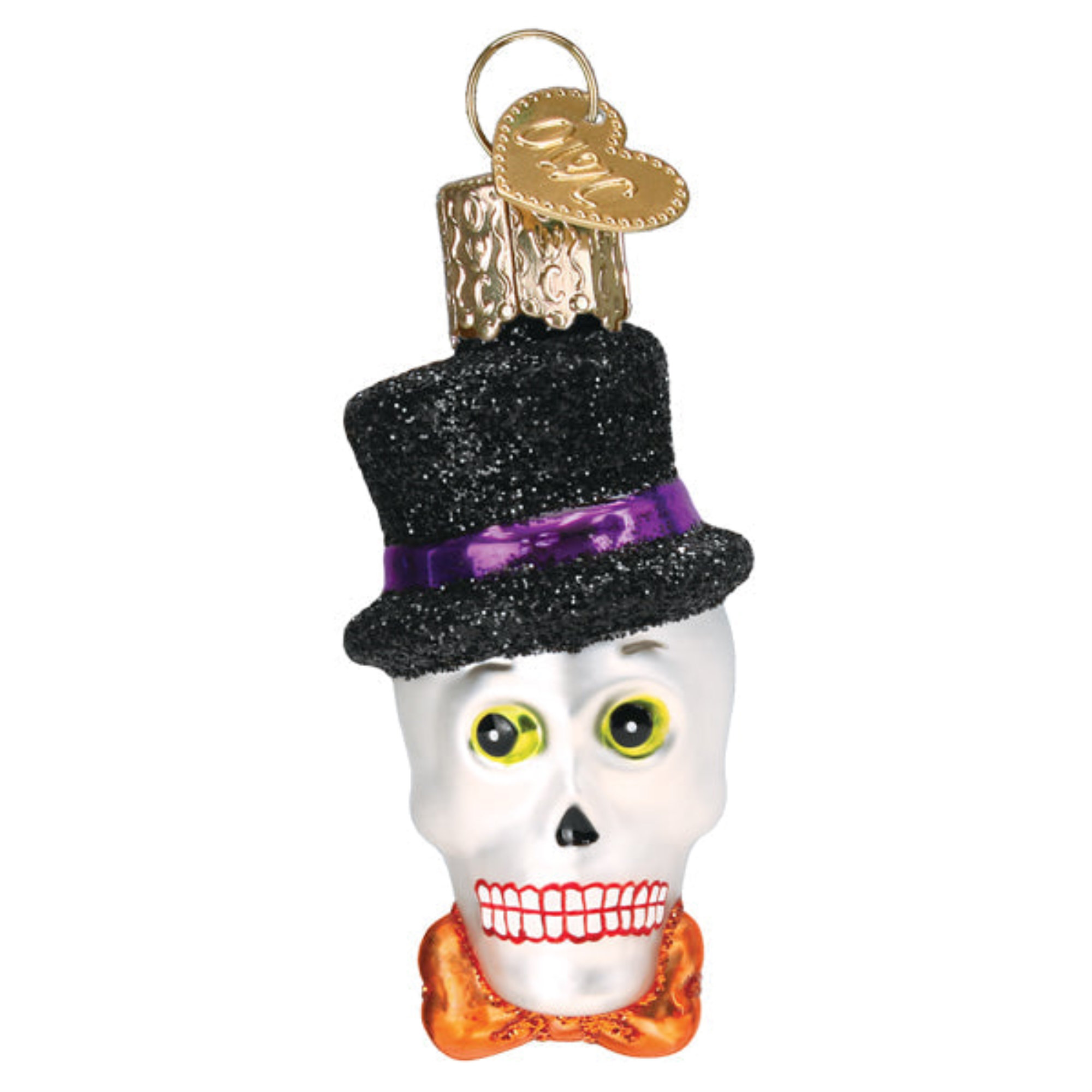 Old World Christmas Glass Ornament, Mini Top Hat Skeleton (with OWC ...