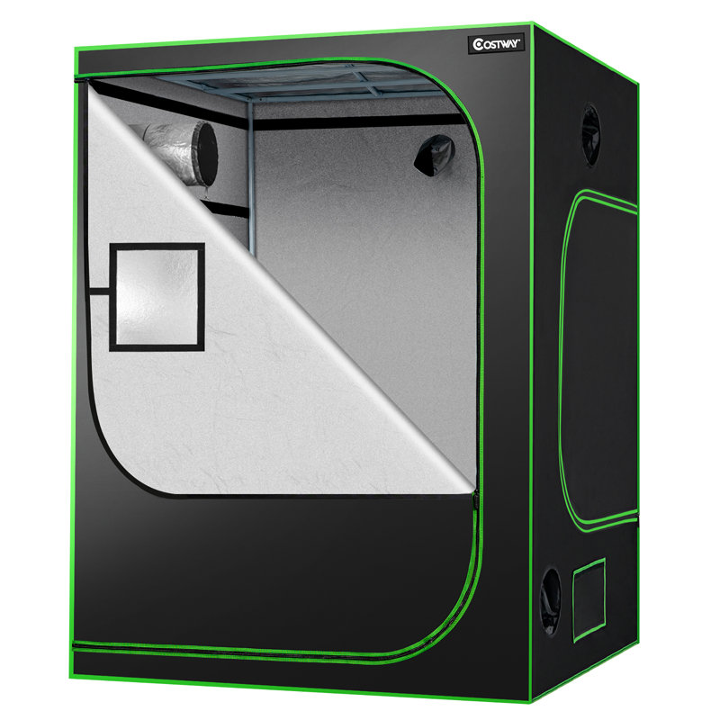 Costway 5x5 Grow Tent, 60''''x60''''x80'''' High Reflective Mylar W ...