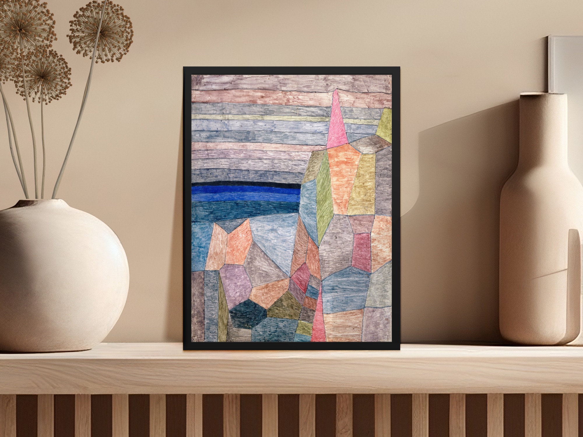 Brayden Studio Abstract Cityscape Paul Klee Style Art Home Decor Framed ...