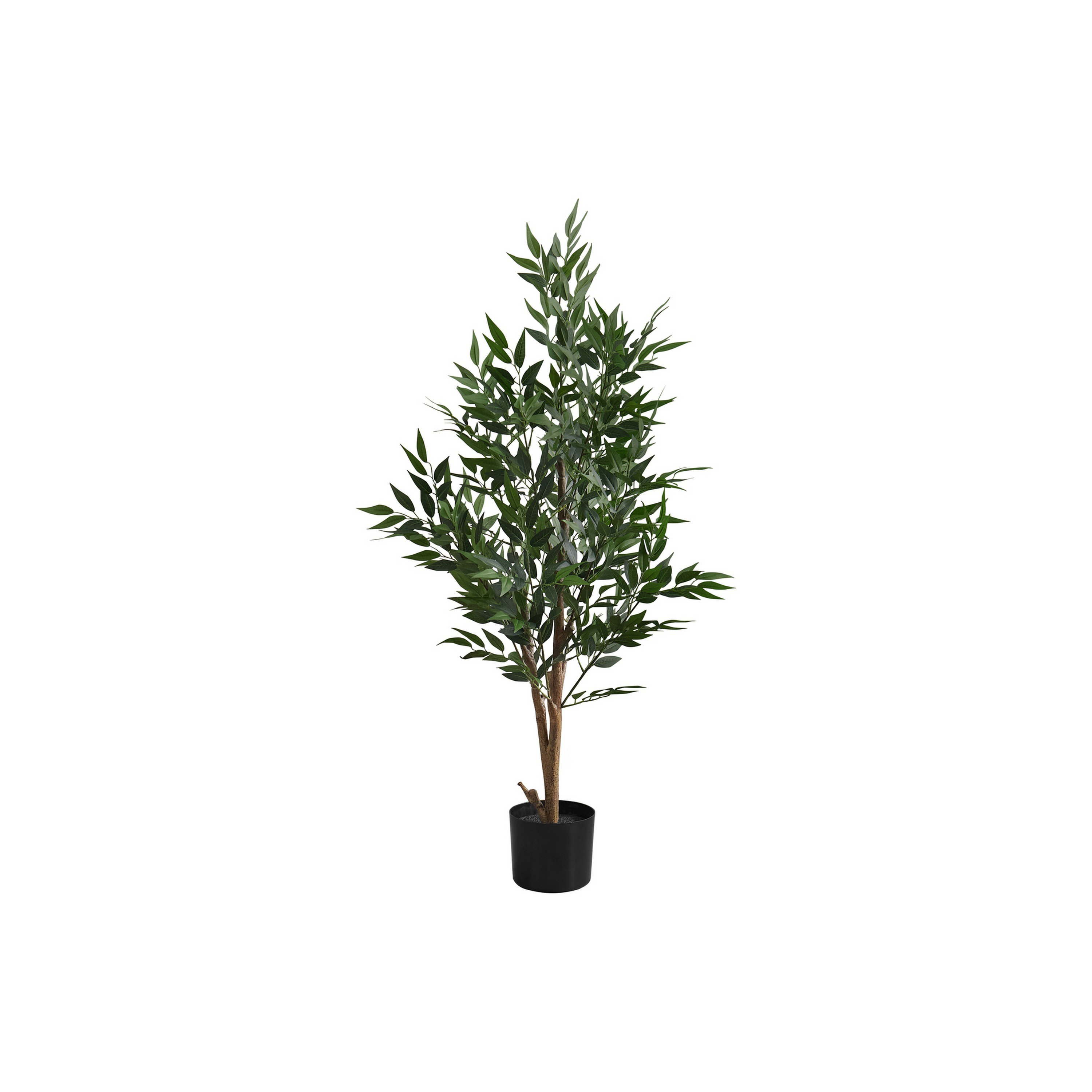 Benjara 47 Inch Acacia Tree Artificial Plant, 660 Silk Green Leaves W ...
