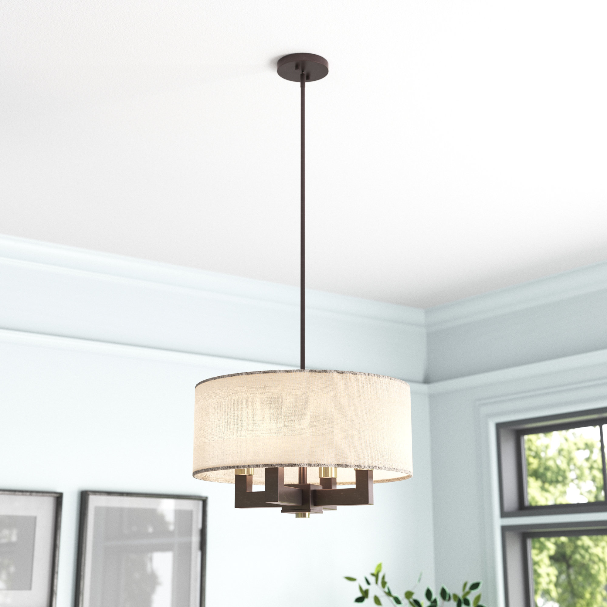 Wade Logan® Bartosch 4 - Light Shaded Drum Chandelier & Reviews | Wayfair