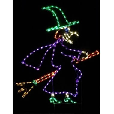 Lori's Lighted D'Lites Witch on Broom Halloween Holiday Lighted Display ...