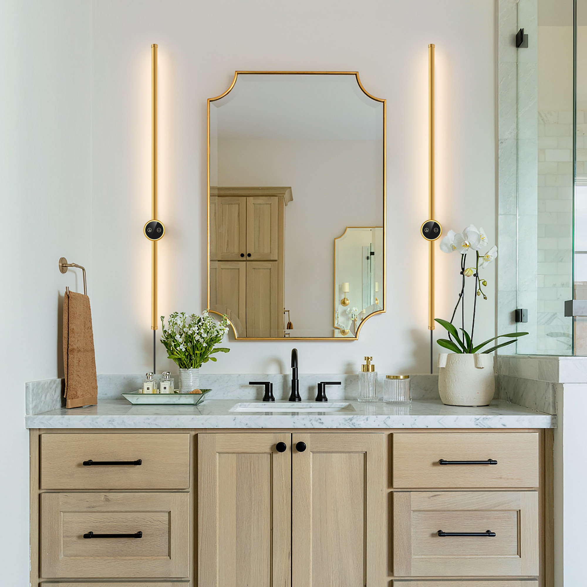 Wrought Studio™ Aluminum Led Lights Plug-In Gold Sconces Wall Lighting ...