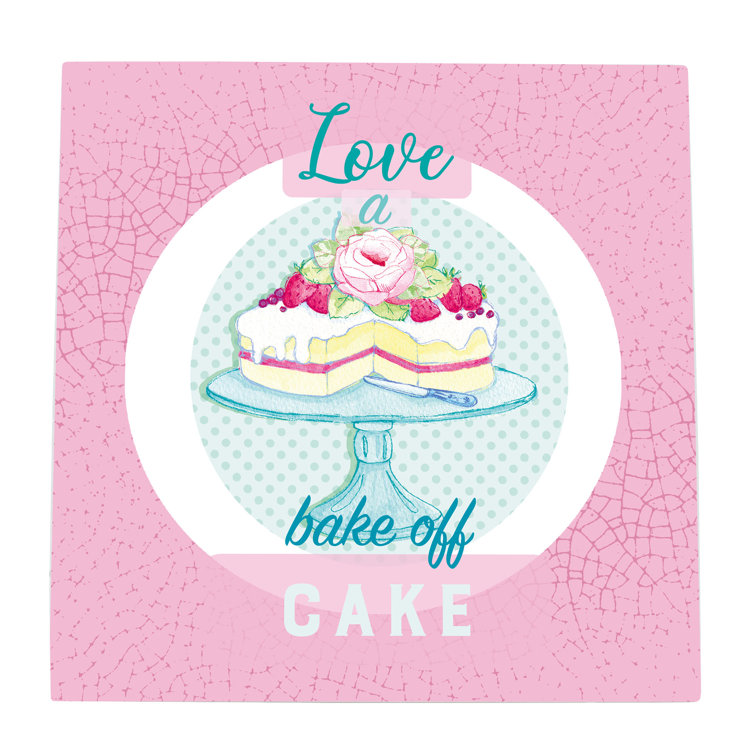 East Urban Home Love Bake Off Cake Ceramic Picture Tile Wall Décor ...