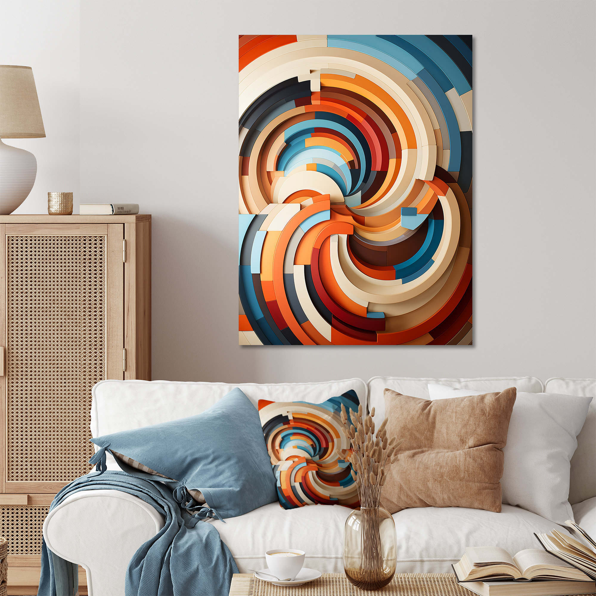 Lark Manor™ Echoing Ellipse Beige Geometric Frequency II - Geometric ...