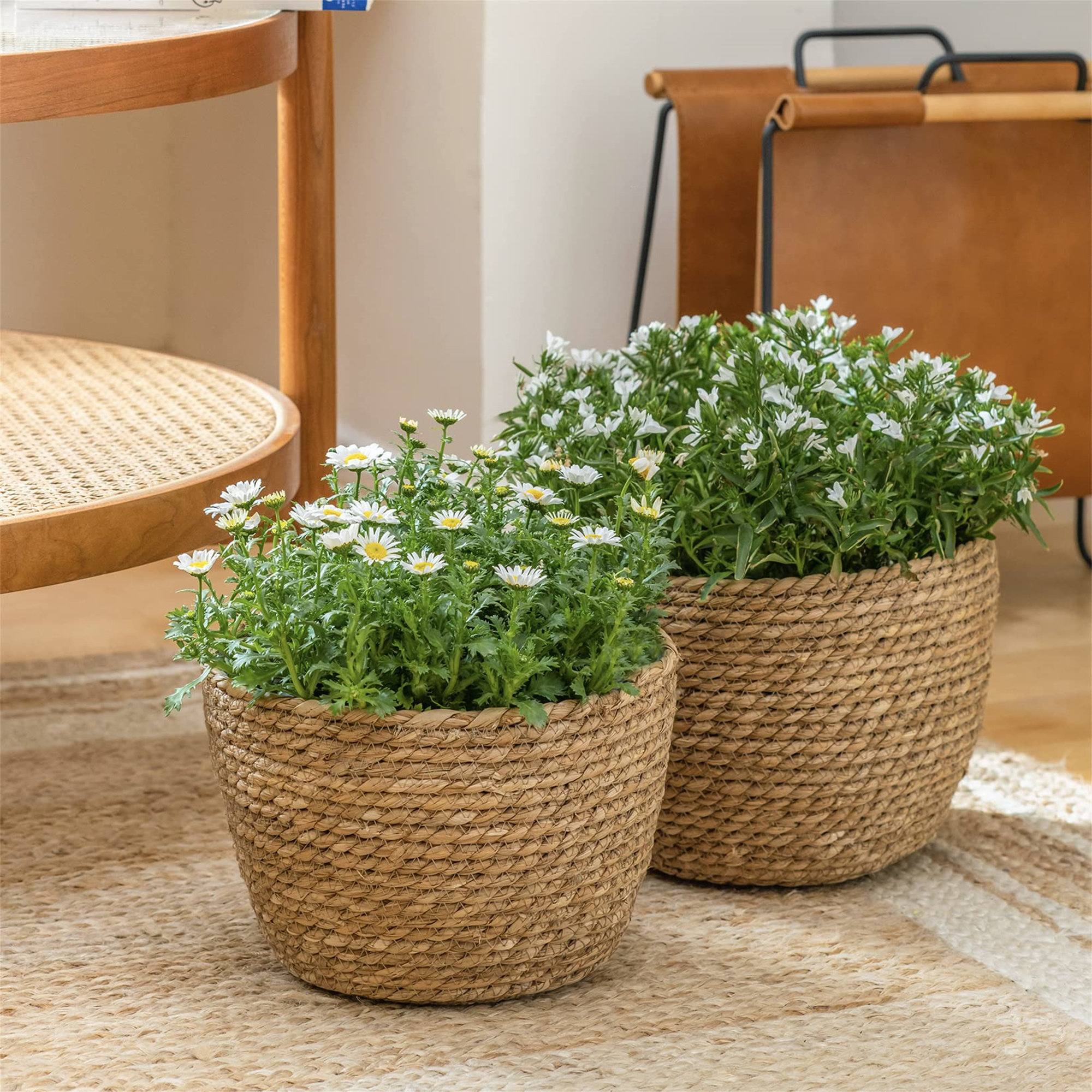 17 Stories Seagrass Planter Basket Indoor, Flower Pots Cover, Plant ...