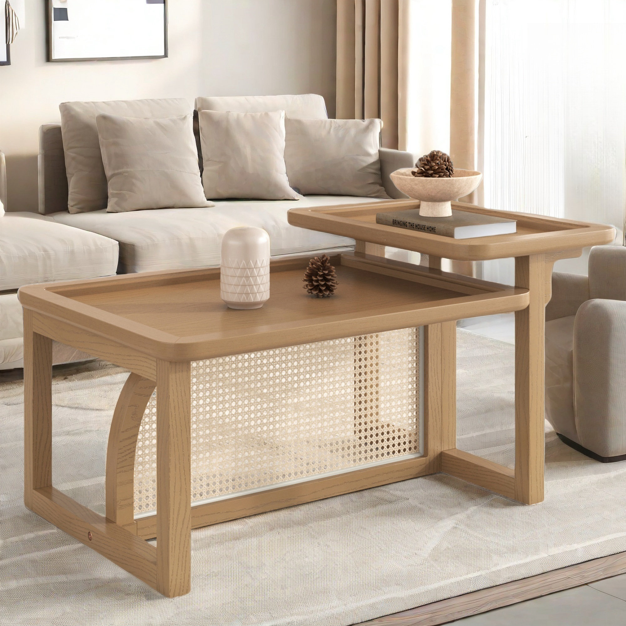 Bay Isle Home™ Califf Modern 2 Pieces Nesting Califf With Rattan Design ...
