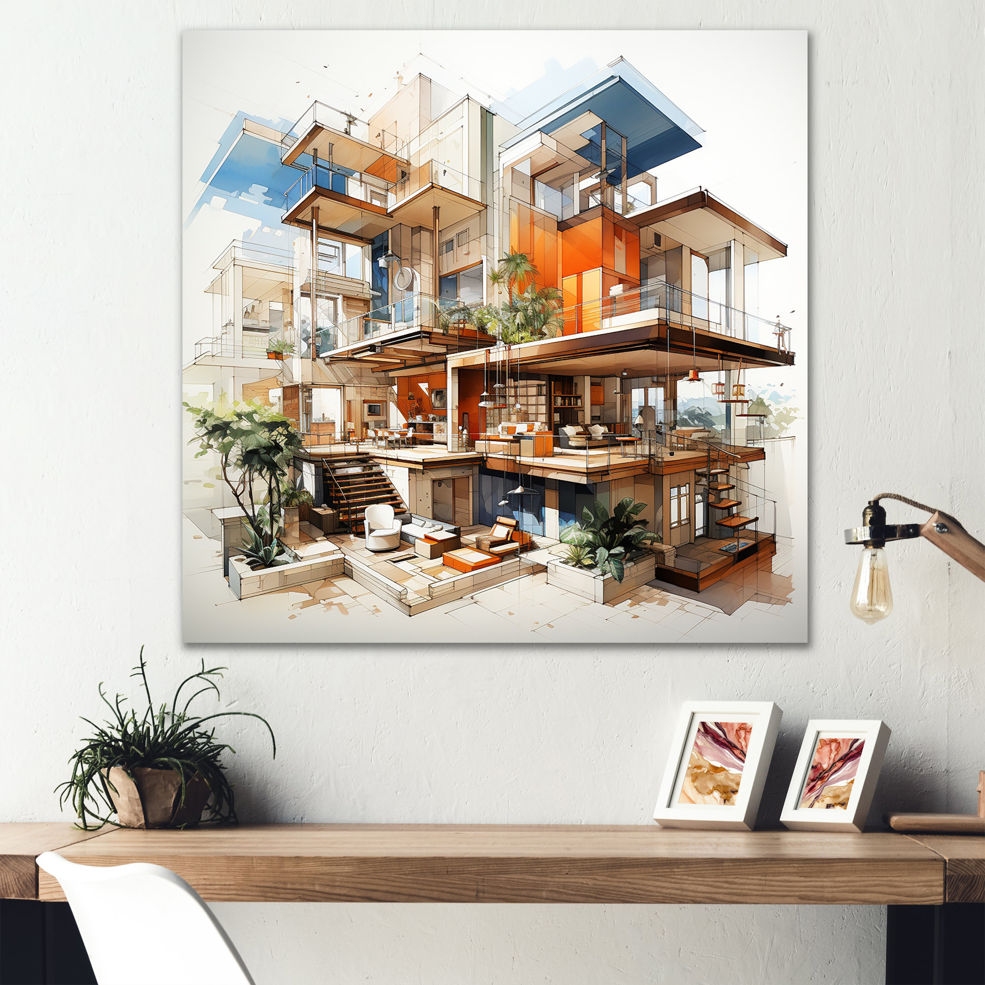 Winston Porter Analytic Drawing Of A Hotels Lodges I On Canvas Print ...