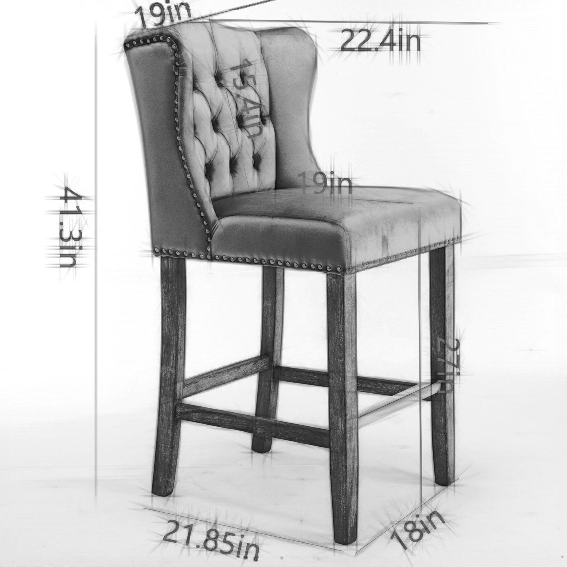 Rosdorf Park 27" Seat Height Bar Stools, Counter Upholstered Chairs ...