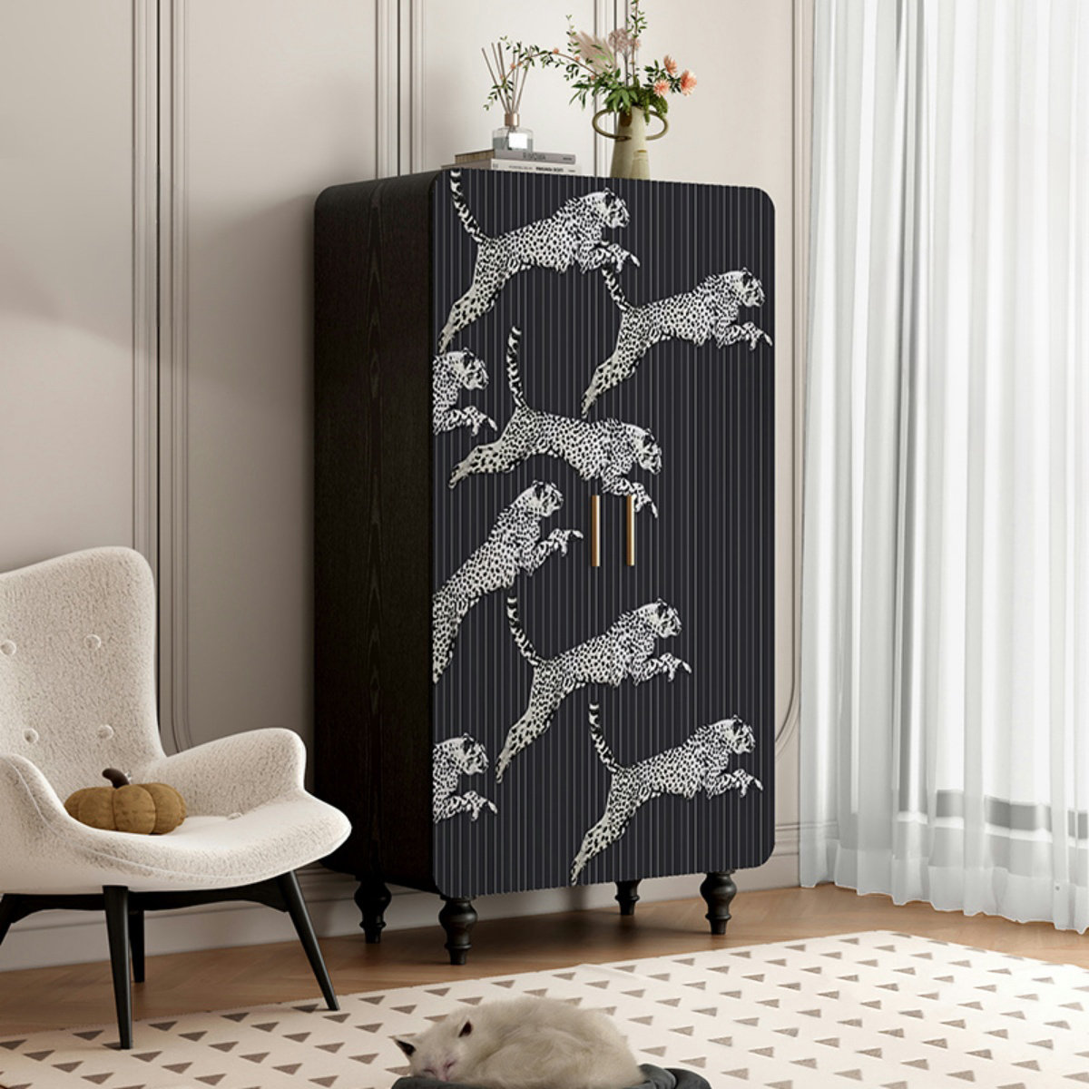 Liu's ink furniture French vintage animal printing wardrobe | Wayfair