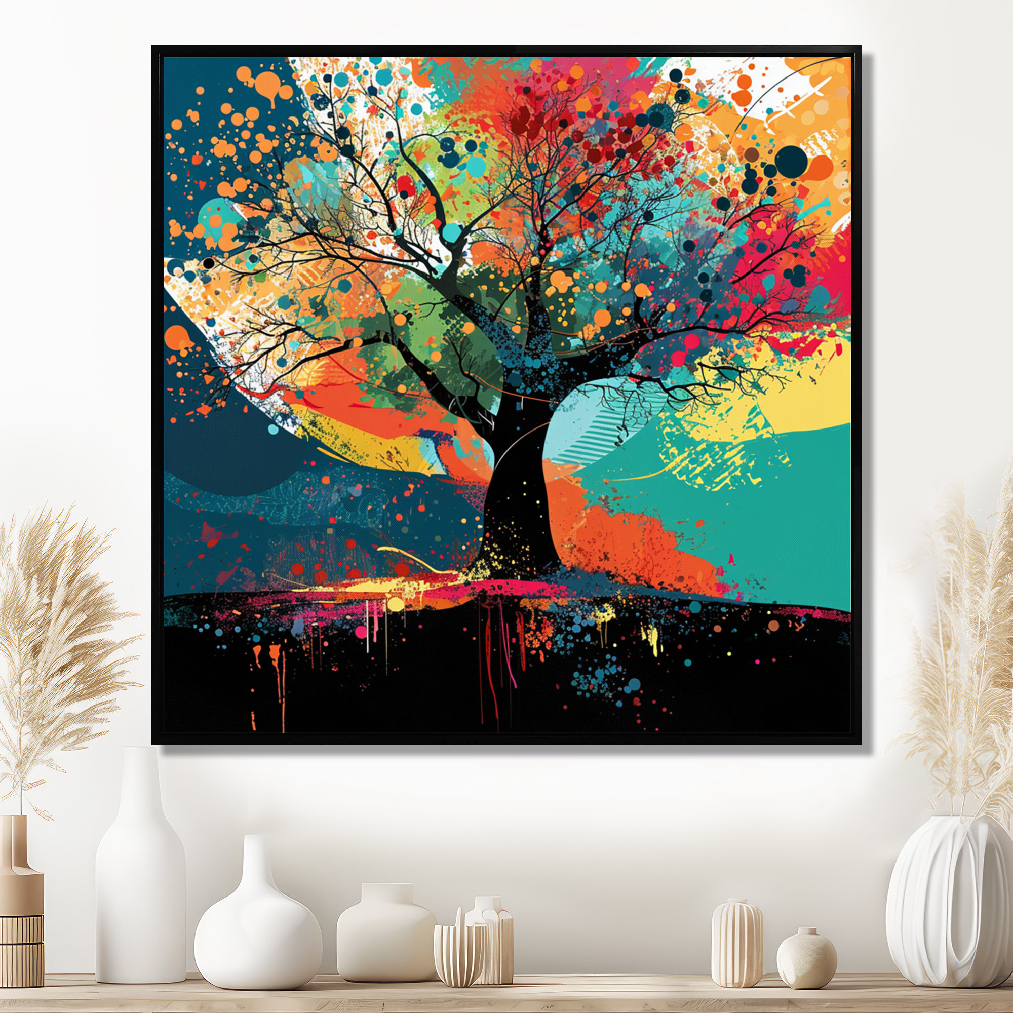 Winston Porter Autumn Color Splash Tree On Mountain - Botanicals Wall ...