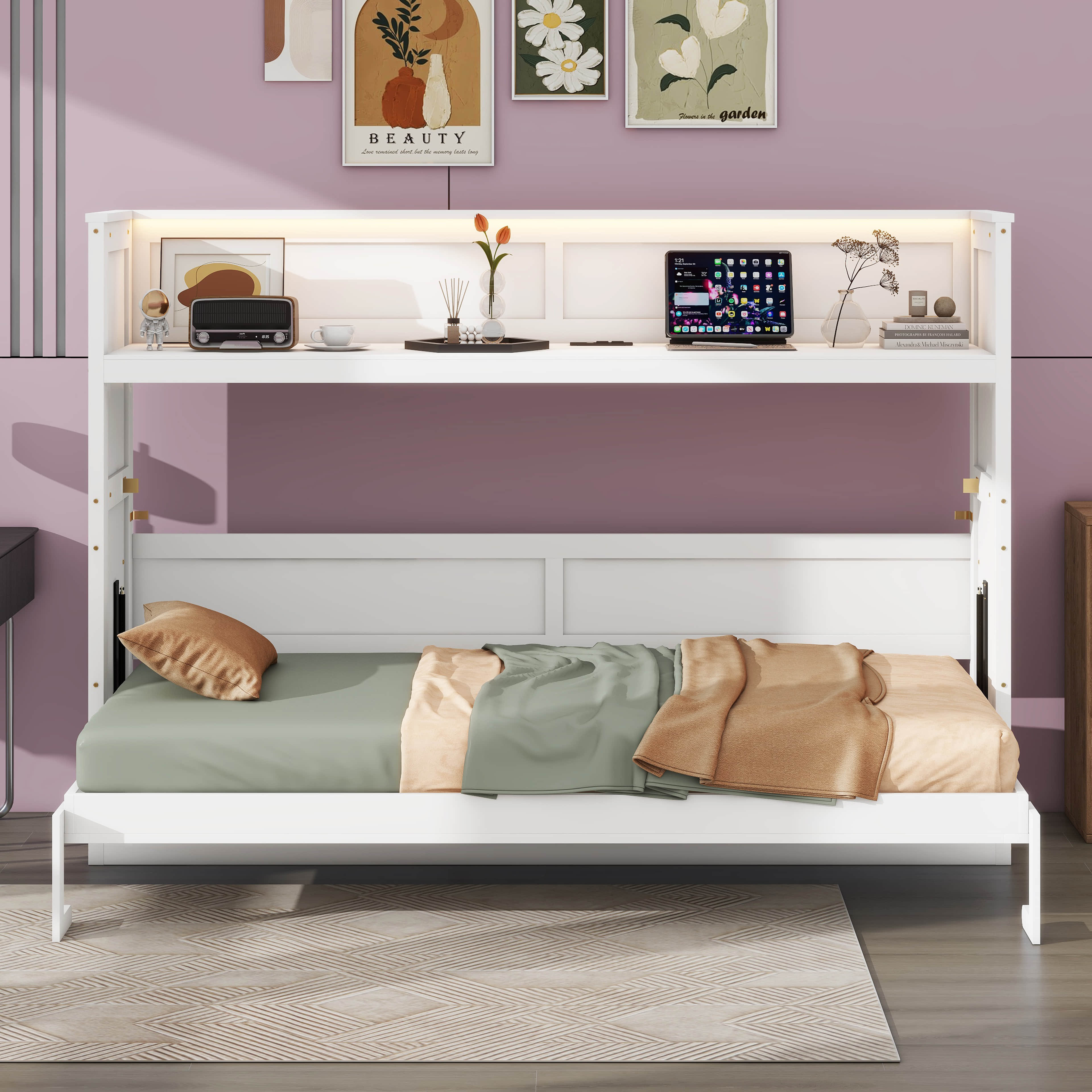 Red Barrel Studio Horizontal Hidden Murphy Wall Bed Twin XL With ...