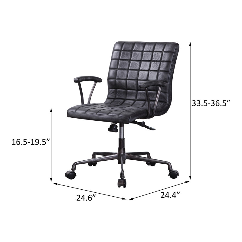 17 Stories Genuine Leather Task Chair | Wayfair