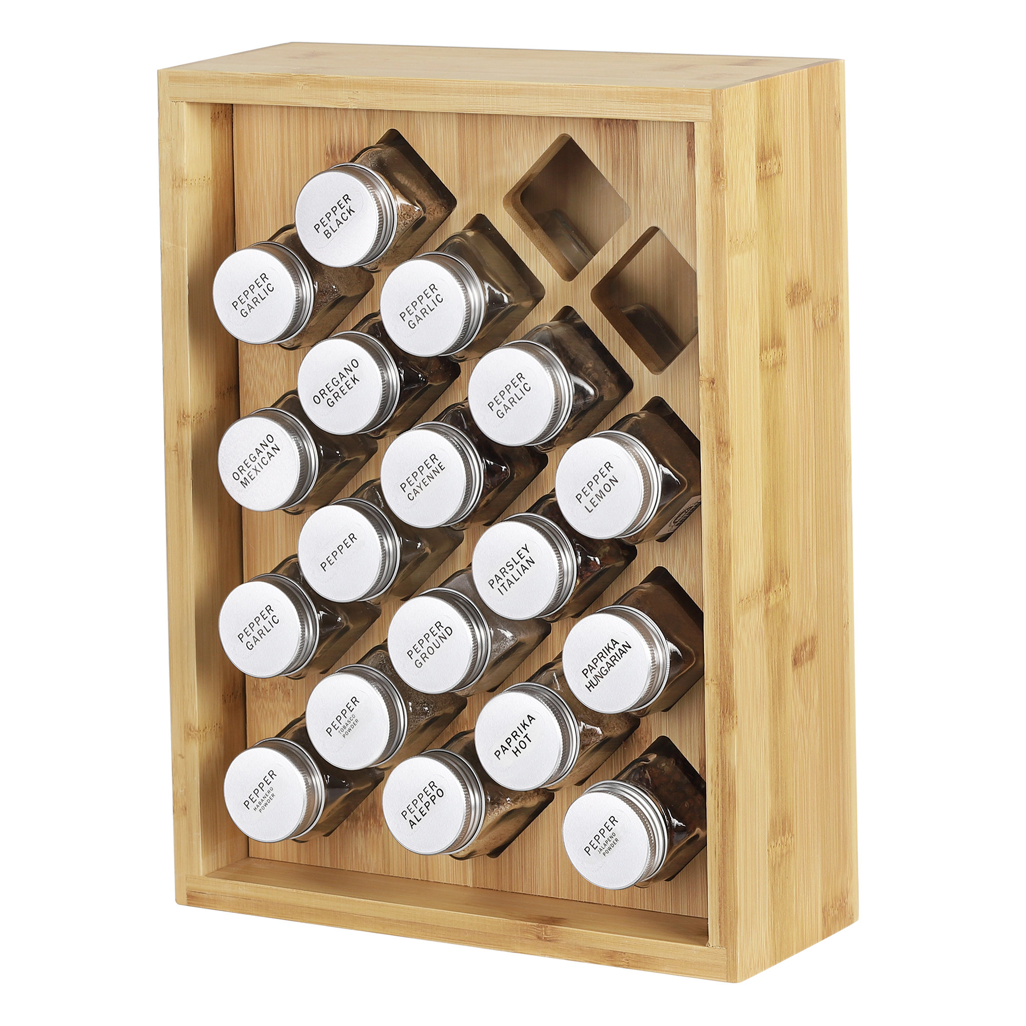 Latitude Run® Spice Rack Spice Bottle Organizer Standalone Bamboo Spice ...