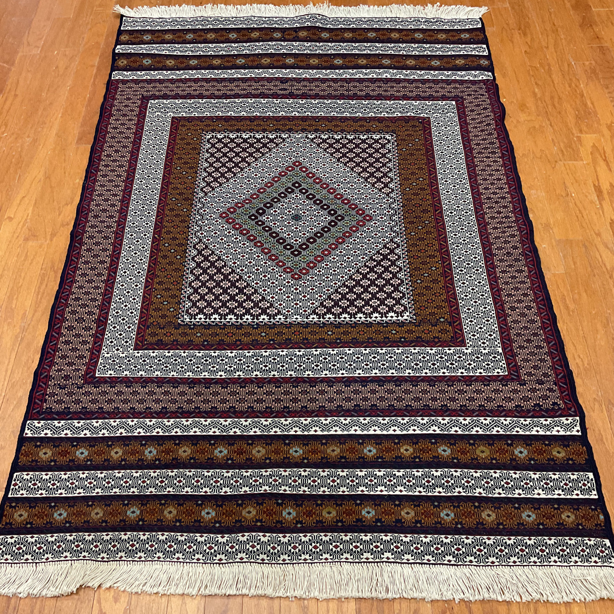 Union Rustic Handwoven Afghan Soumak Wool Kilim | Wayfair