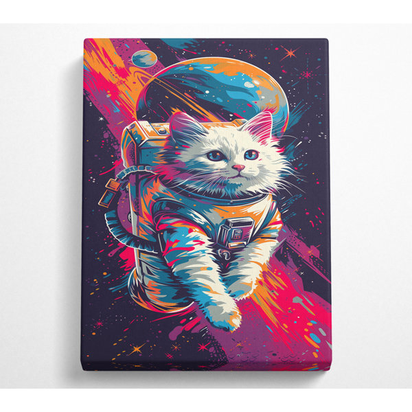 Bright Star Space Cat Astro - Single Picture Frame Print on Canvas ...